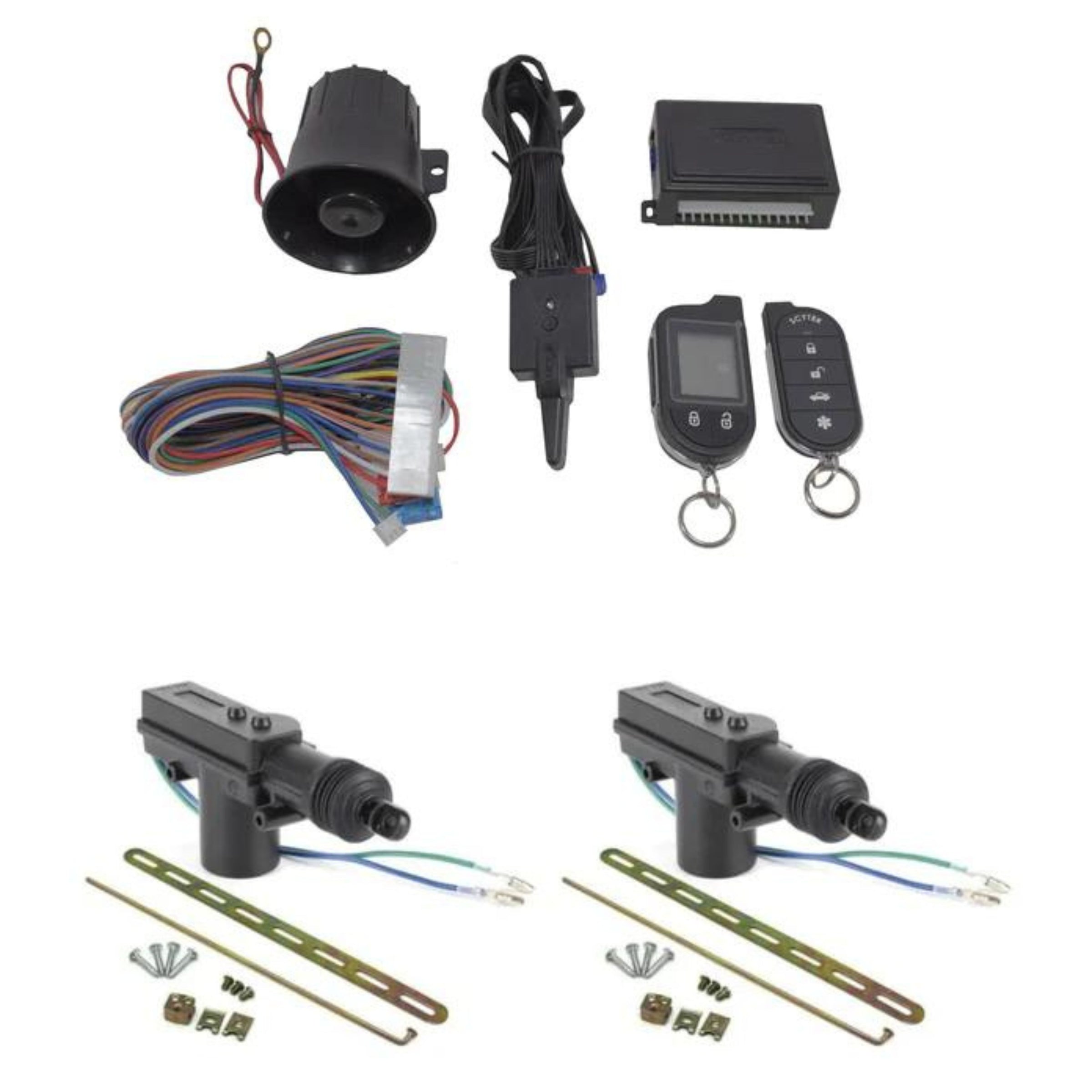 2 Way Car Alarm Security System w/ 2 Door locks Keyless Entry G777 ...
