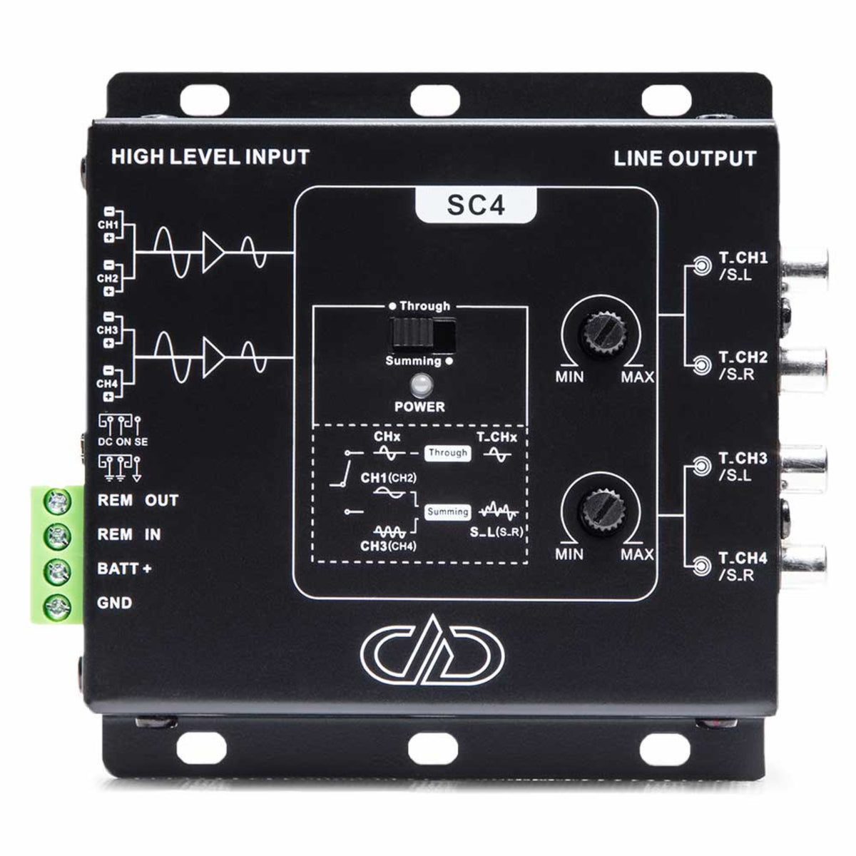 DD Audio 4-Channel Summing 10V Max Output Active Pre-Amp Signal Conver ...