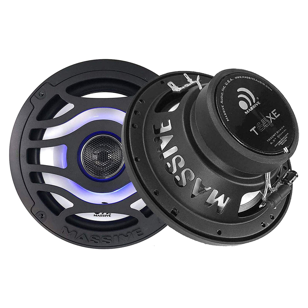 Massive Audio Trident 6.5" 320W 4 Ohm LED Coaxial Marine Speakers — Big ...