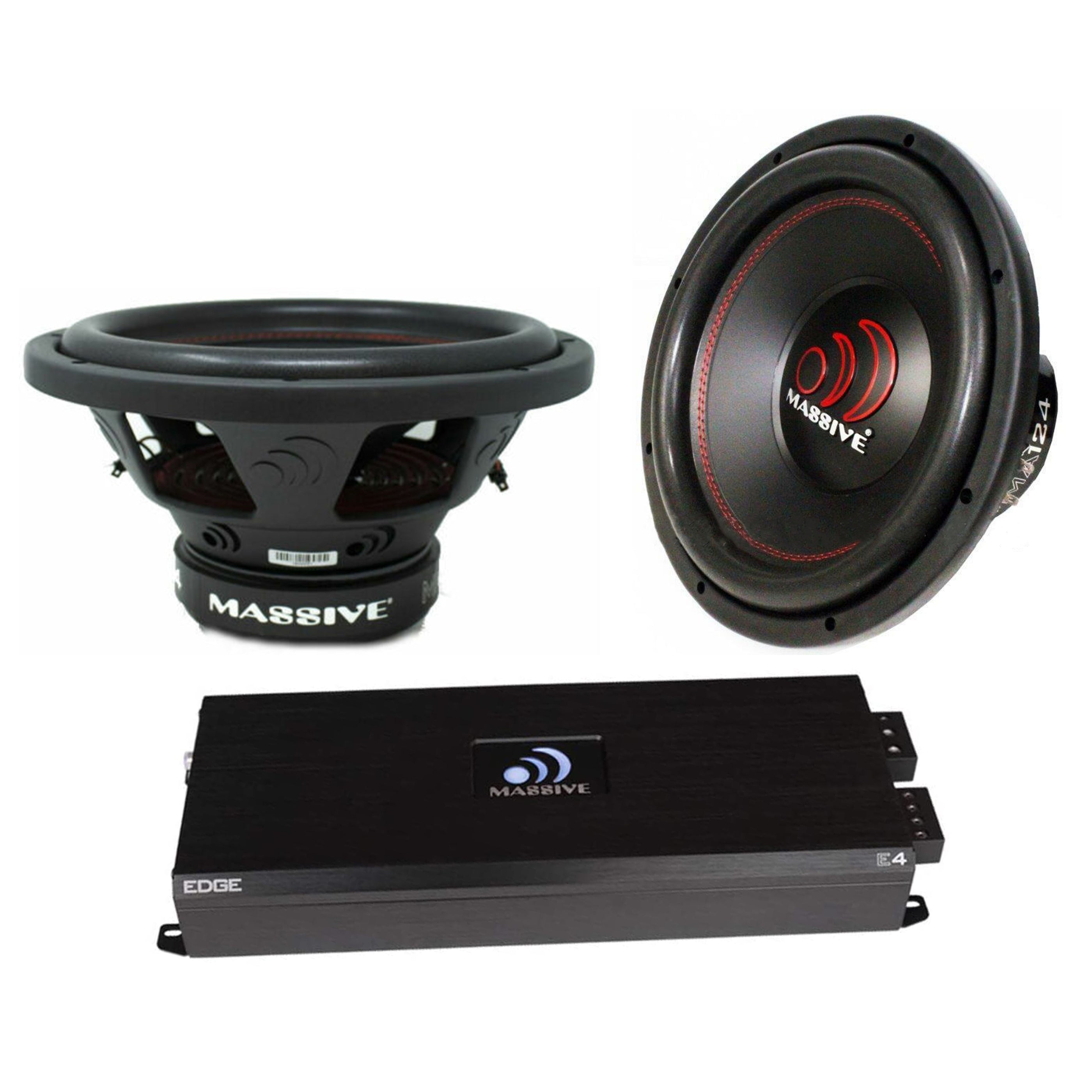 Massive Audio 2x 12" 2000W Subwoofers Dual 4 Ohm MMA124 + Monoblock Am ...
