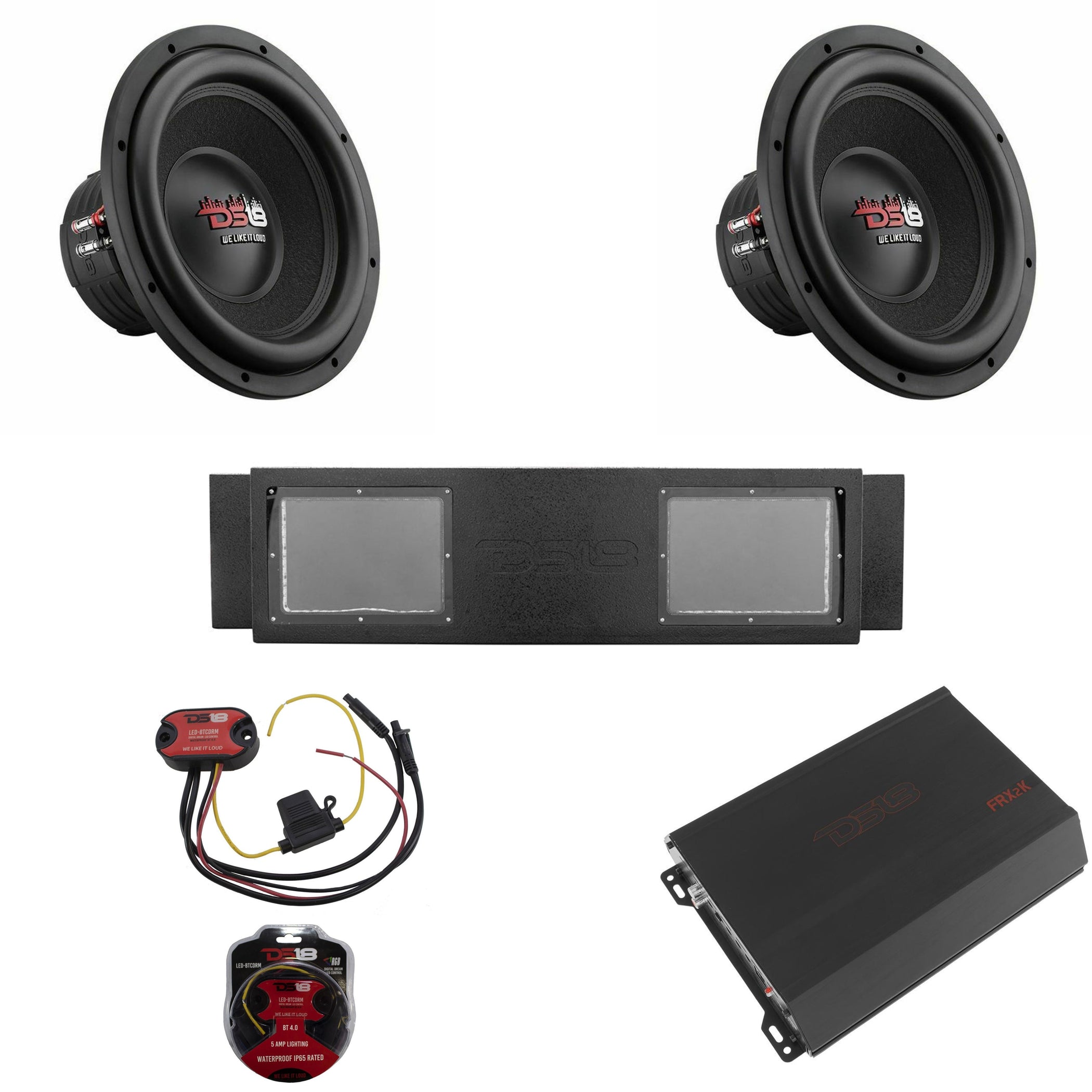 DS18 2000W JSUB.2 Combo 2 x Z-VX12.4D Subs + FRX2K Amp + LED-BTCDRM ...
