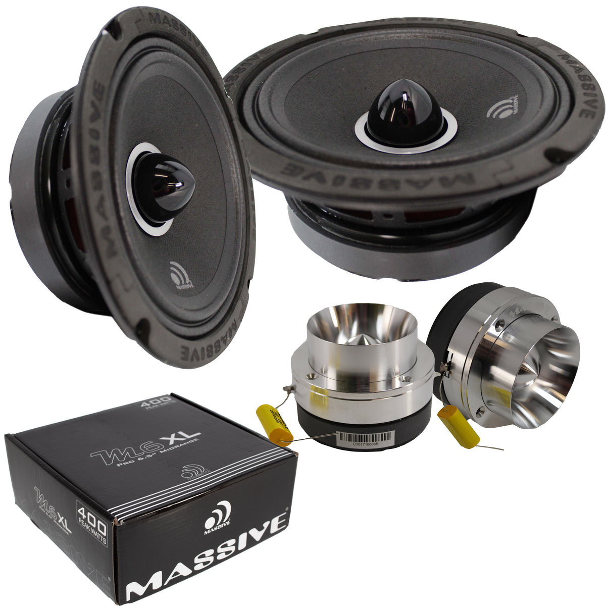 Massive Audio 6.5" Loud Speakers 800W Super 1" Bullet Tweeters — Big ...