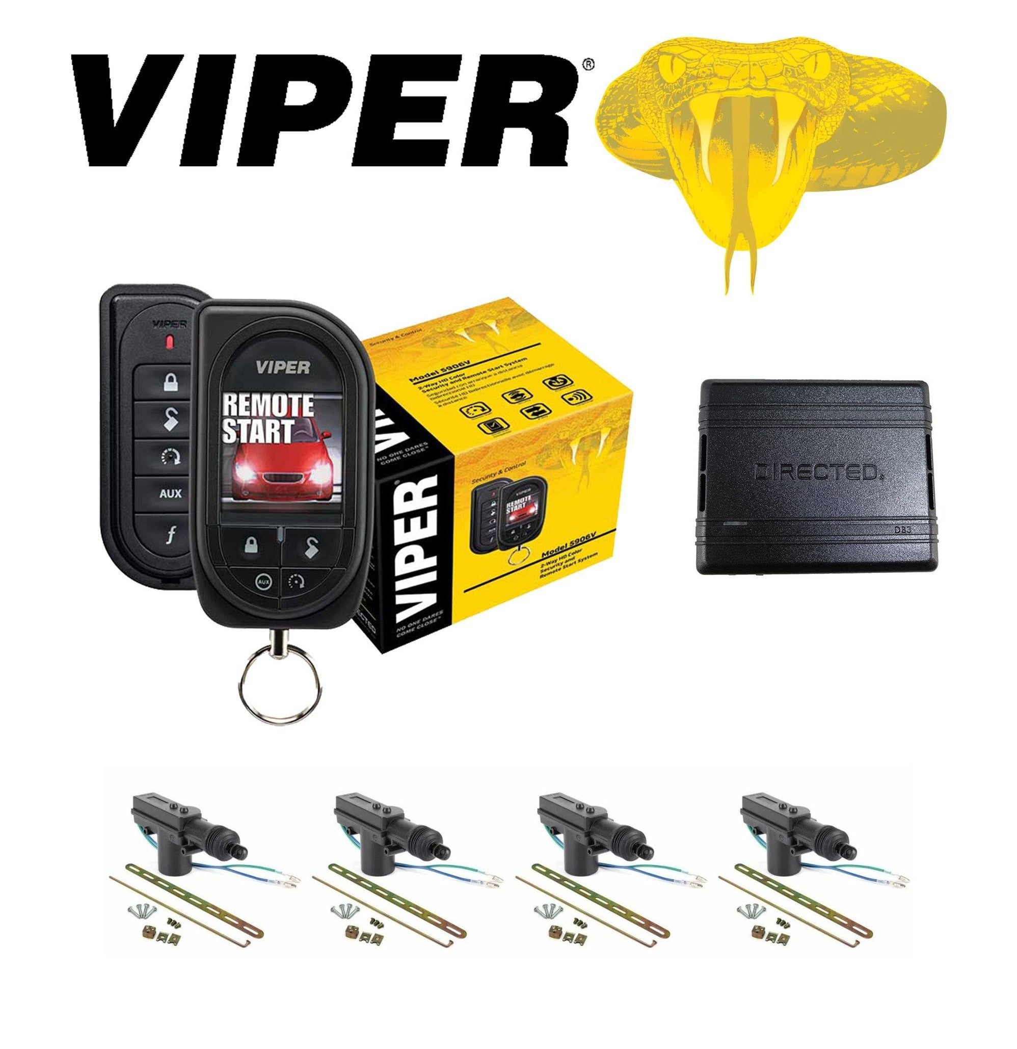 Viper Color OLED 2-Way Remote Start + DB3 Bypass Module + 4 Door Locks ...