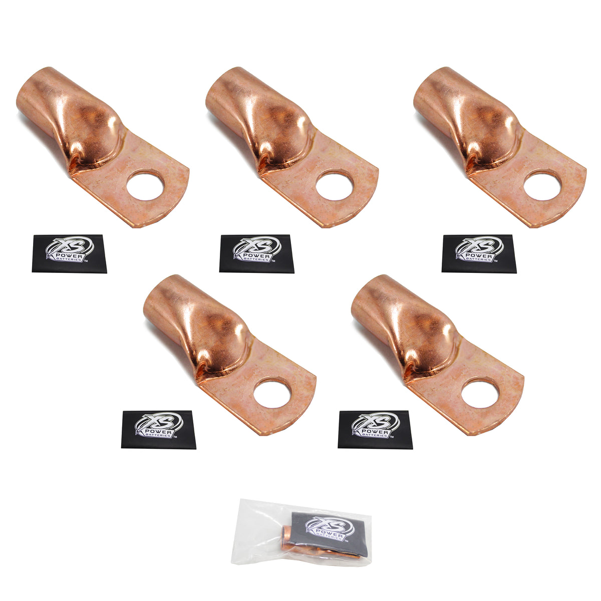 XS Power RT0G-BK 1/0 Gauge Copper Lug with Black Heat Shrink Wrap — Big ...
