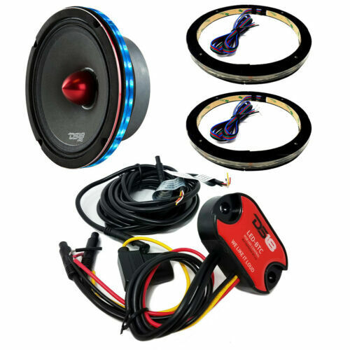 2x Universal RGB Speaker Light Rings 8" LED Bluetooth Remote DS18 — Big ...