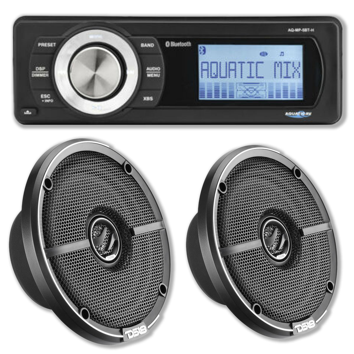 Aquatic Harley Motorcycle Single Din Bluetooth Stereo /w Free DS18 6 S ...