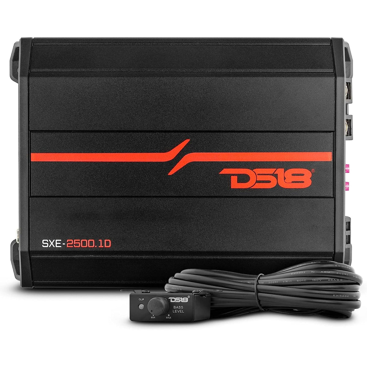 DS18 SXE-2500.1D/BK/RD CAR AUDIO 2500W MAX MONOBLOCK SUBWOOFER CLASS-D ...