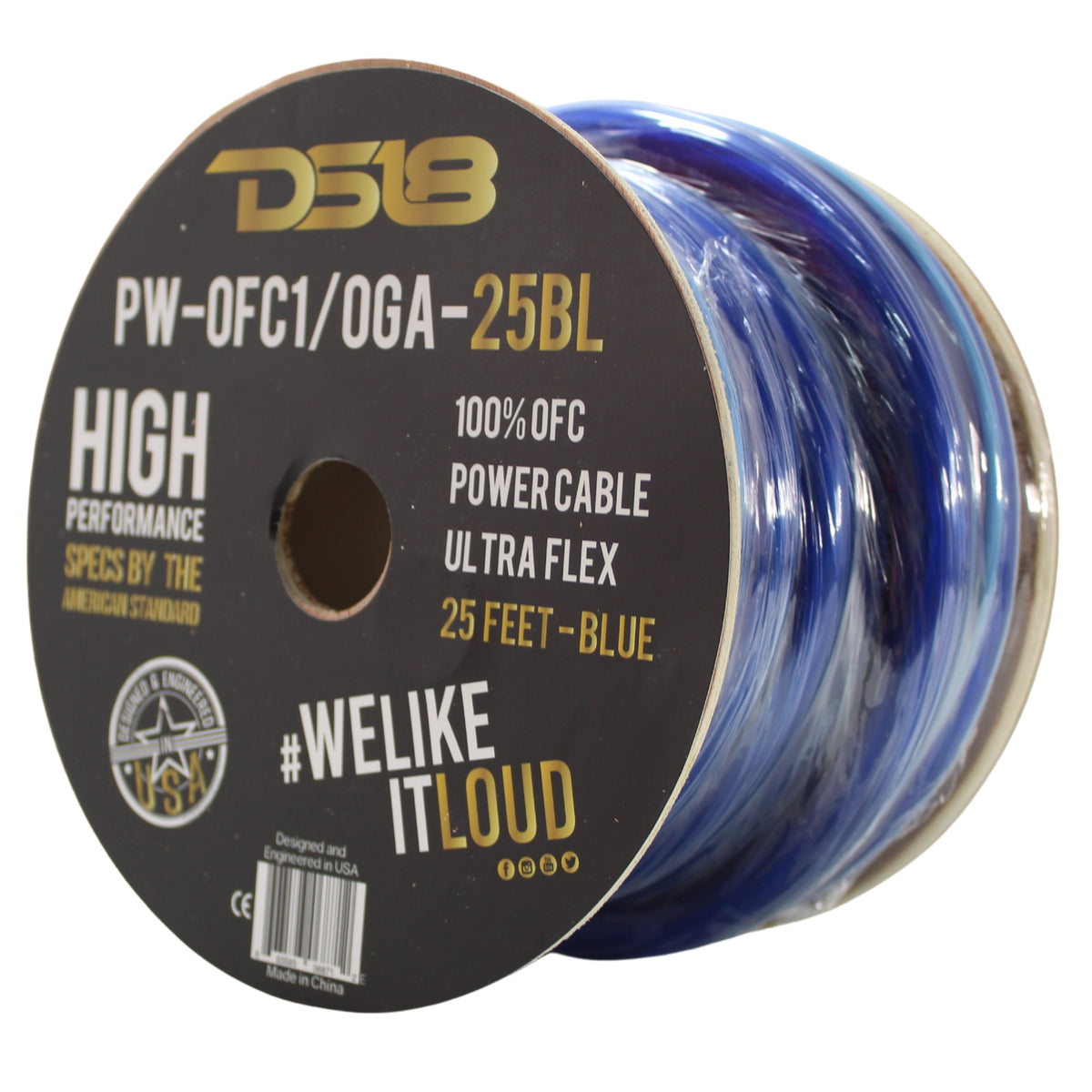DS18 DS-PWOFC-0GABL Ultra Flex 100% OFC 0GA Ground Power Cable Wire Bl — Big Jeff Online Inc