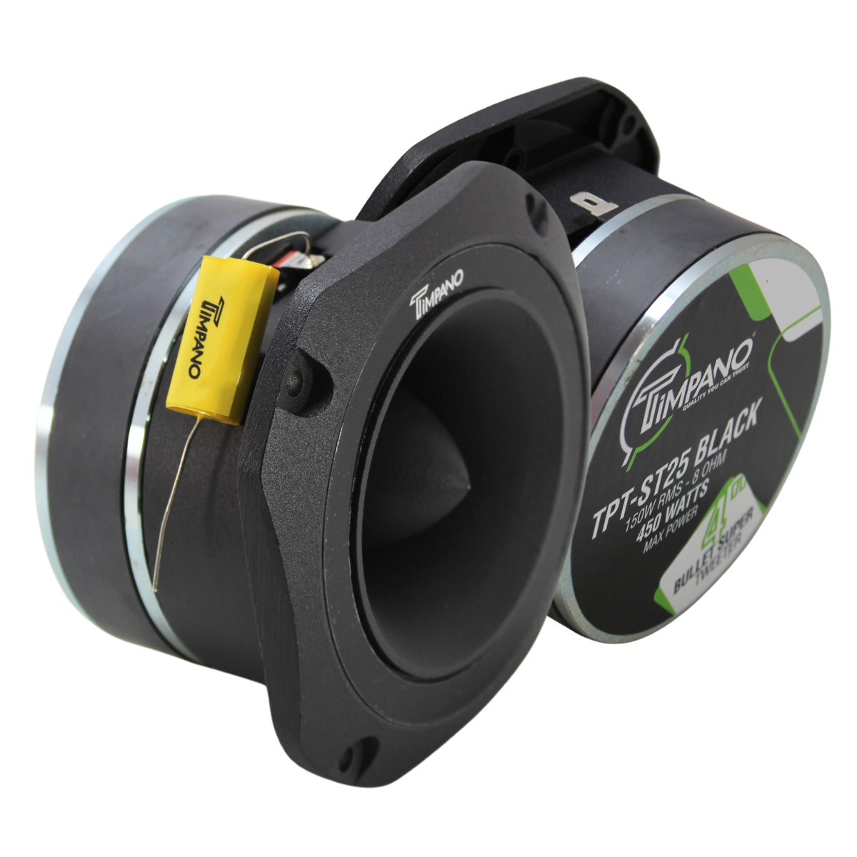 Timpano 4 Inch 900W 8 Ohm 1.5" VC Black PRO Bullet Super Tweeters Pair ...