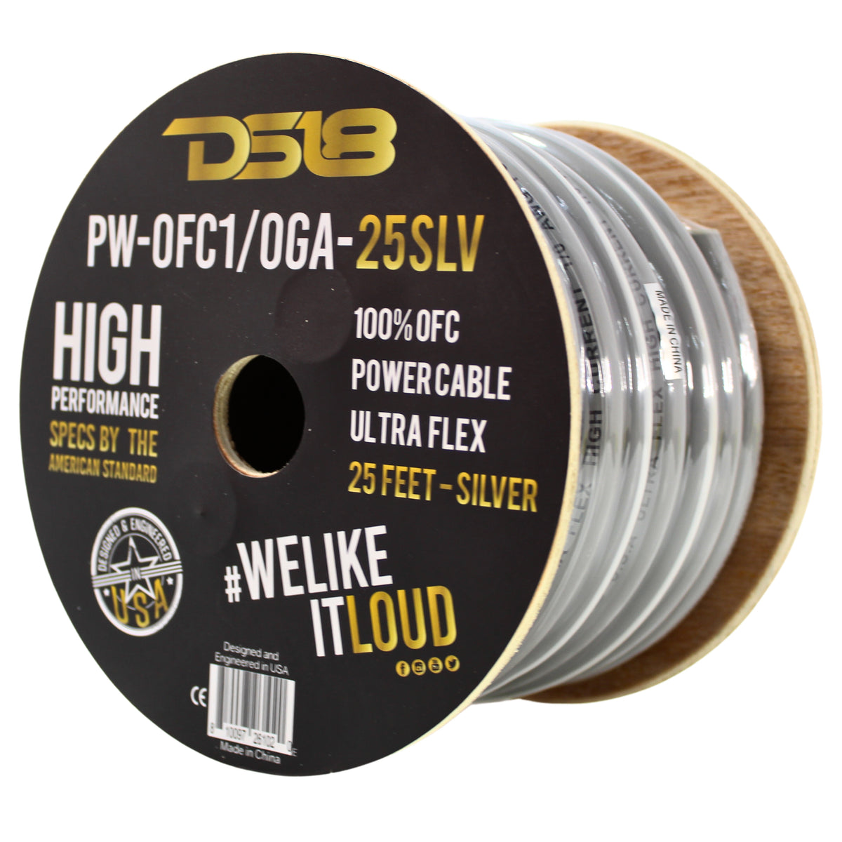 DS18 DS-PWOFC-0GASL Ultra Flex 100% OFC 0GA Ground Power Cable Wire Si — Big Jeff Online Inc
