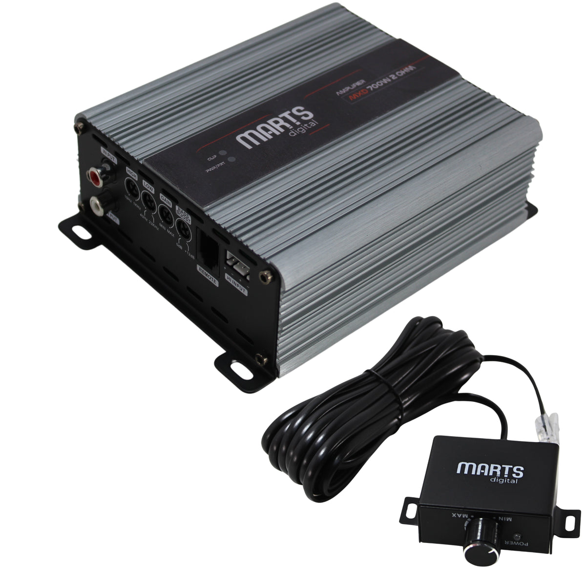 (1) Marts Digital MXD 700w RMS Mono Car Amplifier Class D Amp+Bass Rem ...